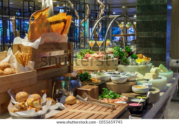 Beautiful Setup Bread Salad Bar Station Stock Photo 1055659745 ...