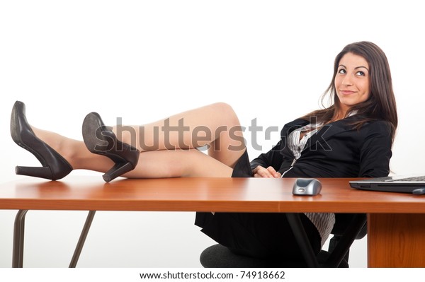 Beautiful Young Businesswoman Legs On Desk Stock Photo 74918662 ... Beautiful Young Businesswoman Legs On Desk Stock Photo 74918662 ...