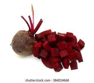 Beetroot Cube Slices Closeup Isolated On Stock Photo 384024868 ...