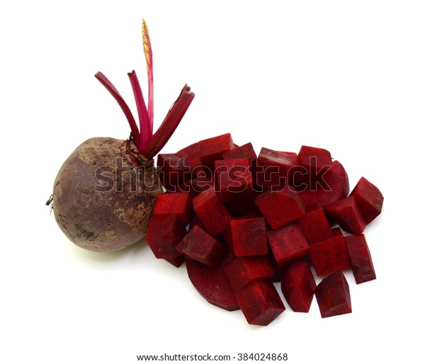 Beetroot Cube Slices Closeup Isolated On Stock Photo 384024868 ...