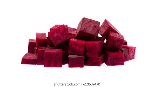 Beetroot Cubes Isolated On White Background Stock Photo 613689470 ...
