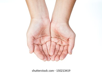 Open Female Hands Isolated On White Stock Photo 1258198786 | Shutterstock