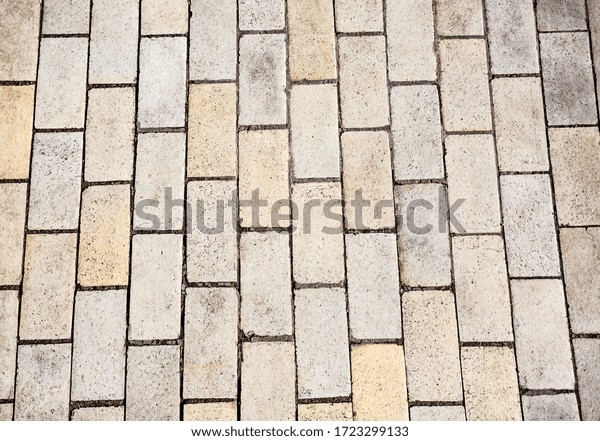 Beige Light Rectangular Street Tile Texture Stock Photo 1723299133 ...