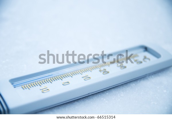 Below Zero Thermometer Indicating Minus Temperature Stock Photo (Edit ...