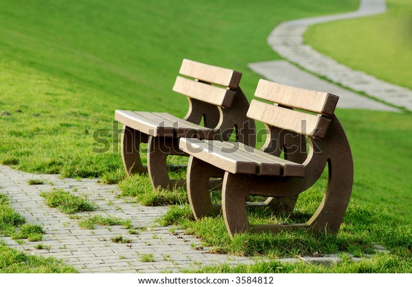 Bench On Dike Stock Photo 3584812 | Shutterstock