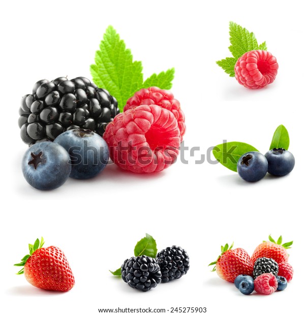 Berry Theme Mix Composed Different Images Stock Photo 245275903 ...