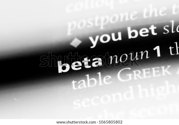 Beta Word Dictionary Beta Concept Stock Photo 1065805802 | Shutterstock