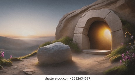 Biblical Image Empty Tomb Light Dawn Imagen generada por IA 2532634311 ...