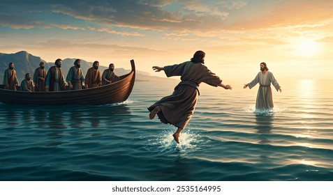 Biblical Image Peter Throws Himself Into AI-generated image 2535164989 ...
