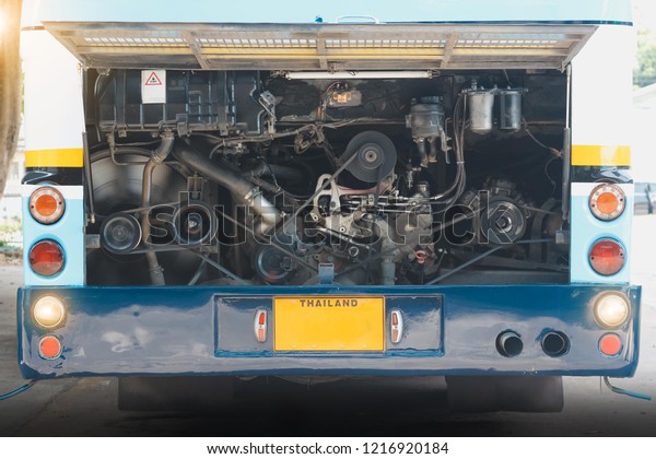 Big Bus Engines Background Engineer Background Stock Photo 1216920184 ...