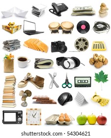 Big Collection Objects Isolated On White Stock Photo 54304621 ...