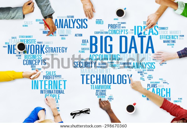 Big Data Storage Information World Map Concept