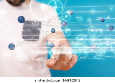 Big Data Visualization Network Connection Structure Stock Photo ...