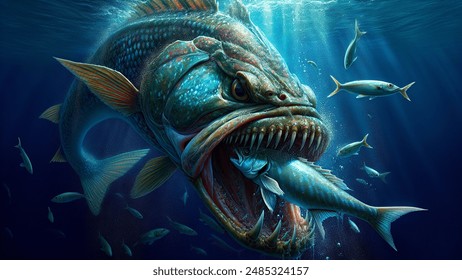 Scary Fish Skeleton Big Sharp Teeth AI-generated image 2553885427 ...