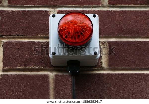 Big Red Button Light On Wall Stock Photo 1886353417 | Shutterstock