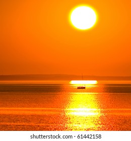 Big Sun Setting Stock Photo 58710655 | Shutterstock