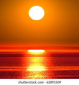 Big Sun Setting Stock Photo (Edit Now) 62791774