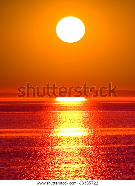 Big Sun Setting Stock Photo 63335722 | Shutterstock