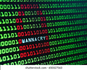 Binary Lock Screen Wannacry Virus Background Stock Photo 650327563 ...