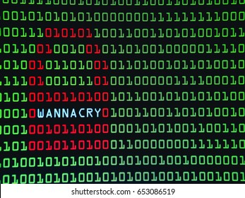 Binary Lock Screen Wannacry Virus Background Stock Photo 650327563 ...