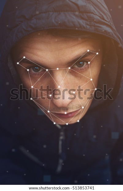 Biometric Verification Man Face Recognition Stock Photo 513853741 ...