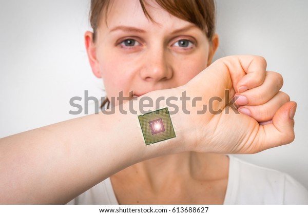 Bionic Chip Processor Implant Female Human Stock Photo (Edit Now) 613688627