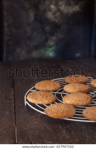 Biscuits On Grate Baking On Dark Stock Photo 657967162 | Shutterstock