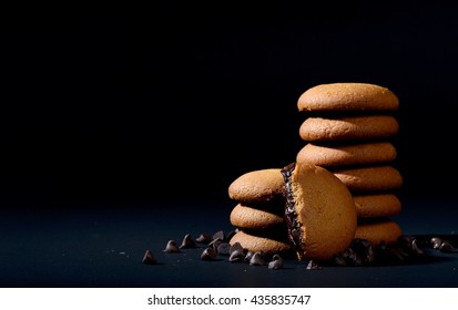 Biscuits Stack Delicious Cream Biscuits Biscuits Foto Stok 435835705 ...