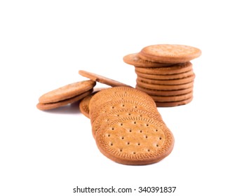 Biscuits Stack Delicious Round Biscuits Few Stock Photo 340391837 ...