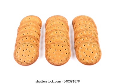 Biscuits Stack Delicious Round Biscuits Few Stock Photo 340391879 ...