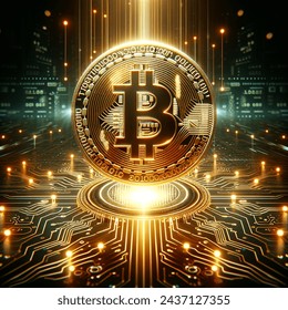Bitcoin Halving Futuristic Infinitely Divisible AI-generated image ...