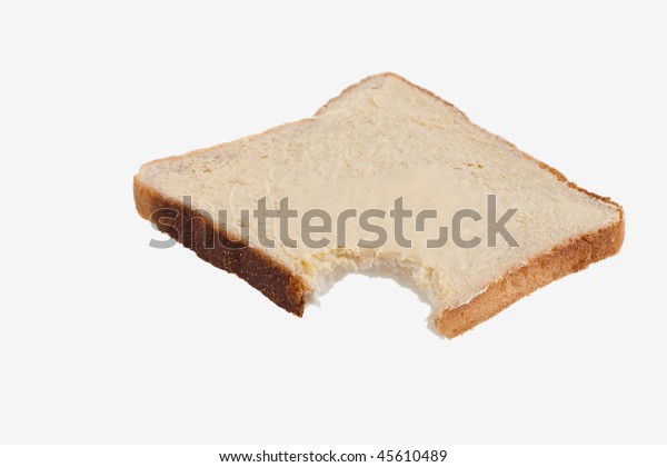 Bite Out Slice Bread Isolated On Stock Photo (Edit Now) 45610489