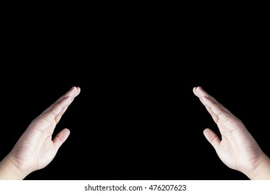 Black Background Hand Hand Parallel Hands Stock Photo 476207623 ...