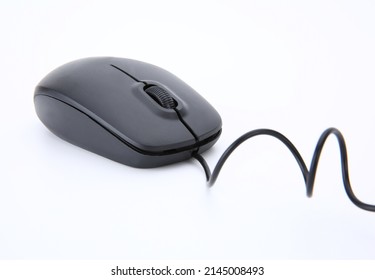Black Computer Mouse Wire On White Stock Photo 2145008493 | Shutterstock