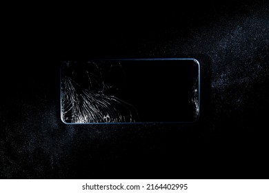 Black Crashed Smartphone Broken Screen On Stock Photo 2164402995 ...