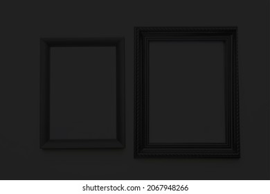 Black Empty Frames On Dark Wall Stock Photo 2067948266 | Shutterstock