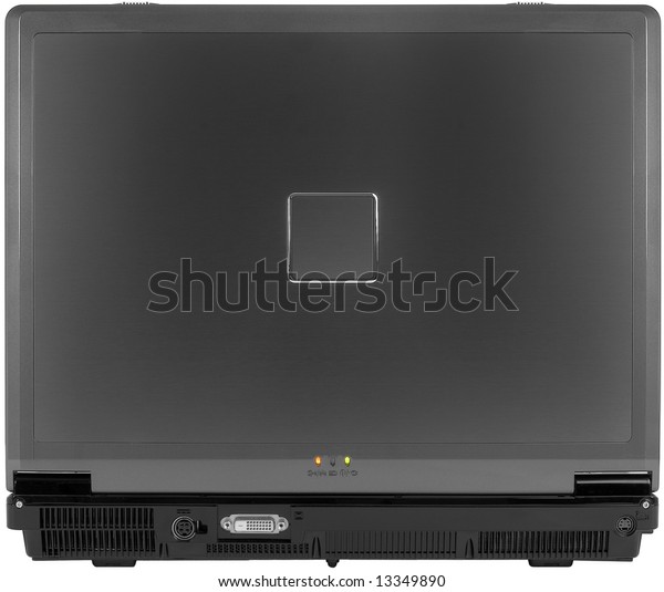 Black Laptop Computer Back View Isolated Stock Photo 13349890 ...