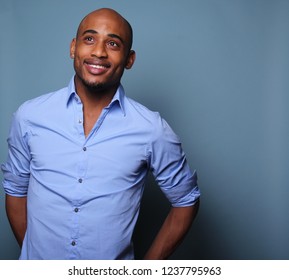 Black Man Front Colored Background Stock Photo 1237795963 | Shutterstock