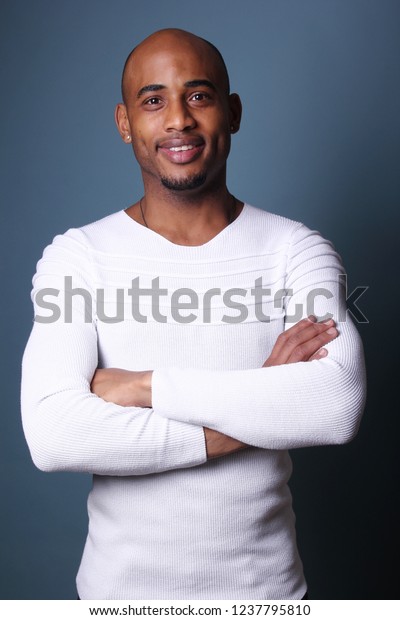 Black Man Front Colored Background Stock Photo 1237795810 | Shutterstock