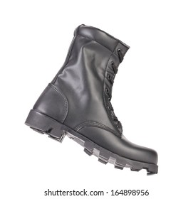 Black Mans Boot Side View Isolated Stock Photo 164898956 | Shutterstock