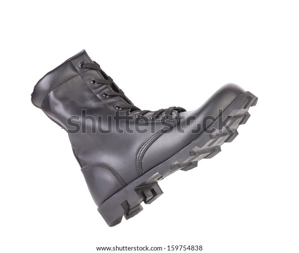 Black Mans Boot Side View Isolated Stock Photo 159754838 | Shutterstock