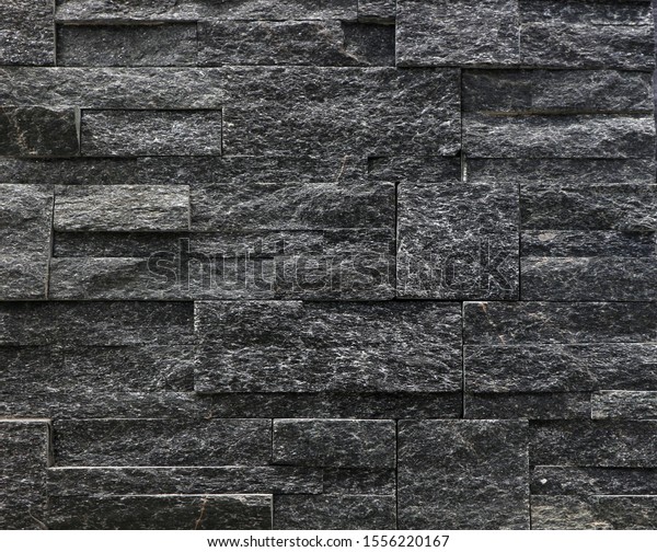 Black Stone Cladding Wall Made Different Stock Photo 1556220167 ...