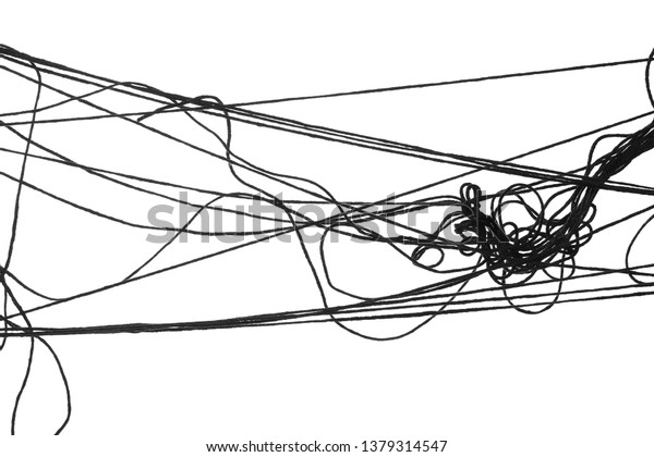 Black Strings Thread Isolated On White Stock Photo 1379314547 ...