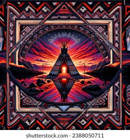 Black Teepee Mirror Reflection Pendleton Background AI-generated image ...