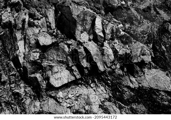 Black White Texture Bumpy Rock Mountain Stock Photo (Edit Now) 2095443172