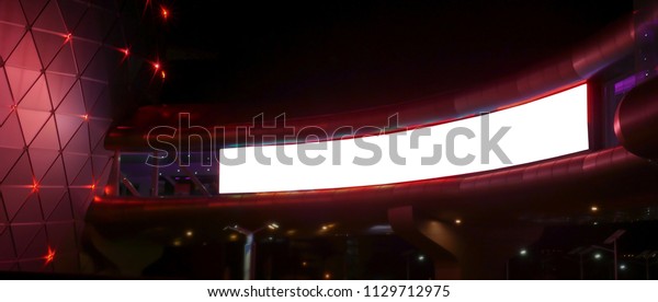 Blank Billboard Located Interconnect Between Buildings Stock Photo ...