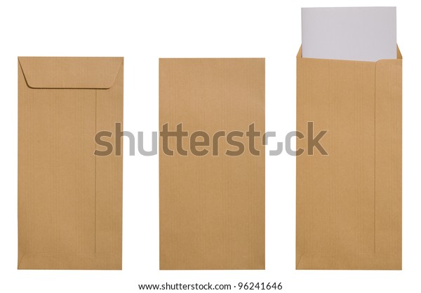 Blank Brown Envelope Paper Isolate Over Stock Photo 96241646 | Shutterstock