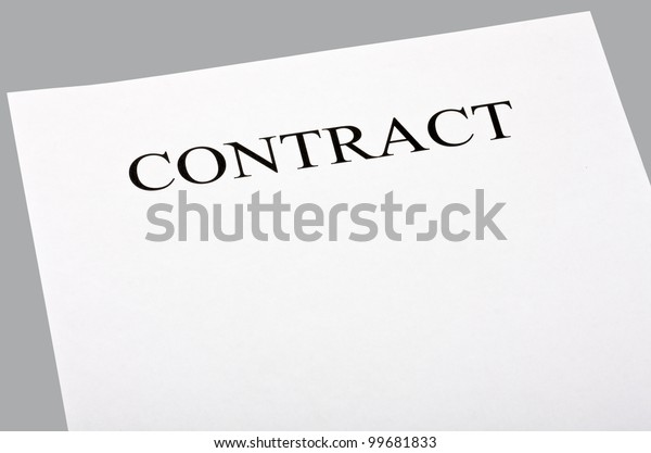 Blank Contract Stock Photo 99681833 | Shutterstock