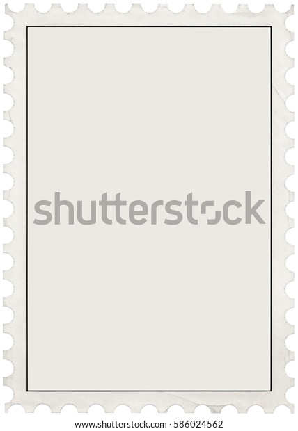 Blank Empty Postage Stamp Template Cutout Stock Photo 586024562 ...