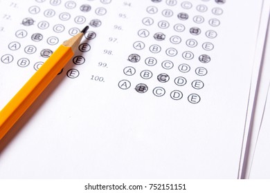 Blank Multiple Choice Answer Sheet Filled Stock Photo 752151151 ...
